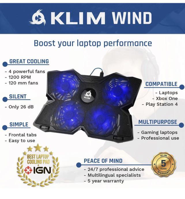 KLIM Wind - Laptop Cooling Pad - The Most Powerful Rapid Action Cooling ...