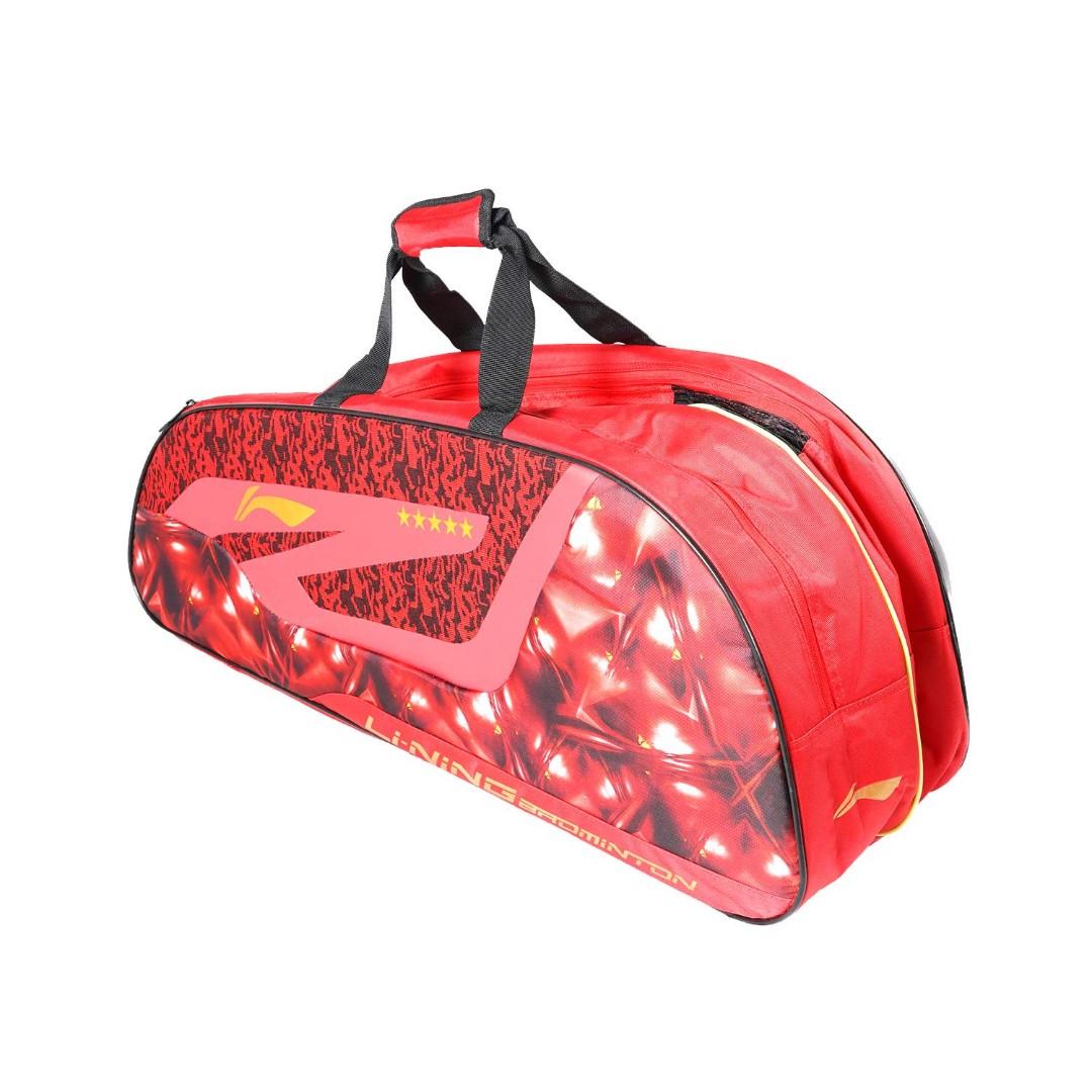 Li-Ning Lining 12 In 1 Badminton Racket 5 Star Kit Backpack Bag Red ...