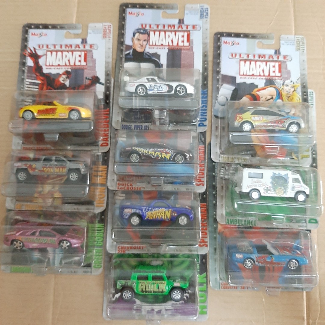 MAISTO ULTIMATE MARVEL SERIES 1 THOR CADILLAC VIZON Spider-man Corvette ...