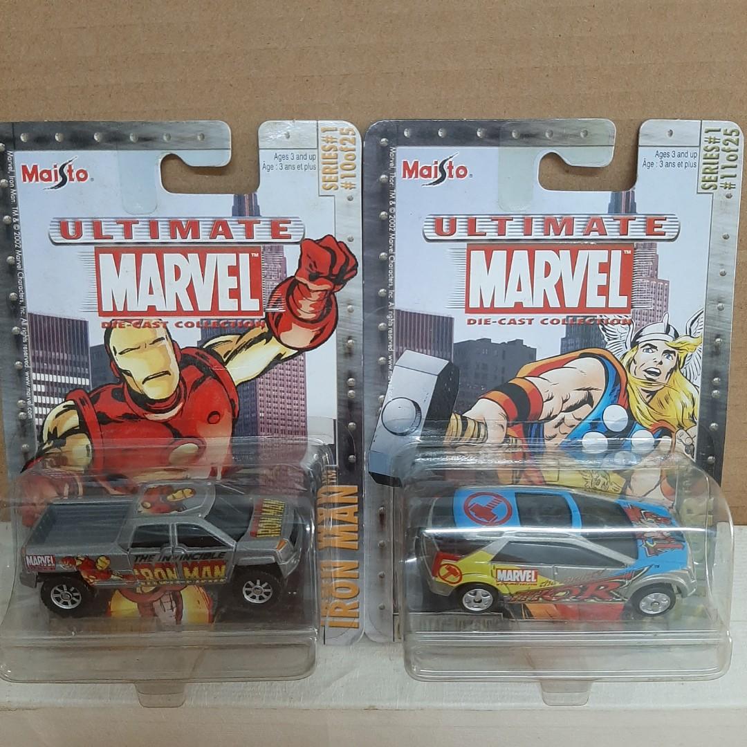 MAISTO ULTIMATE MARVEL SERIES 1 THOR CADILLAC VIZON Spider-man Corvette ...