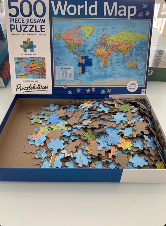 Map of the World 500 Piece Jigsaw Puzzle, Hobbies & Toys, Toys & Games ...