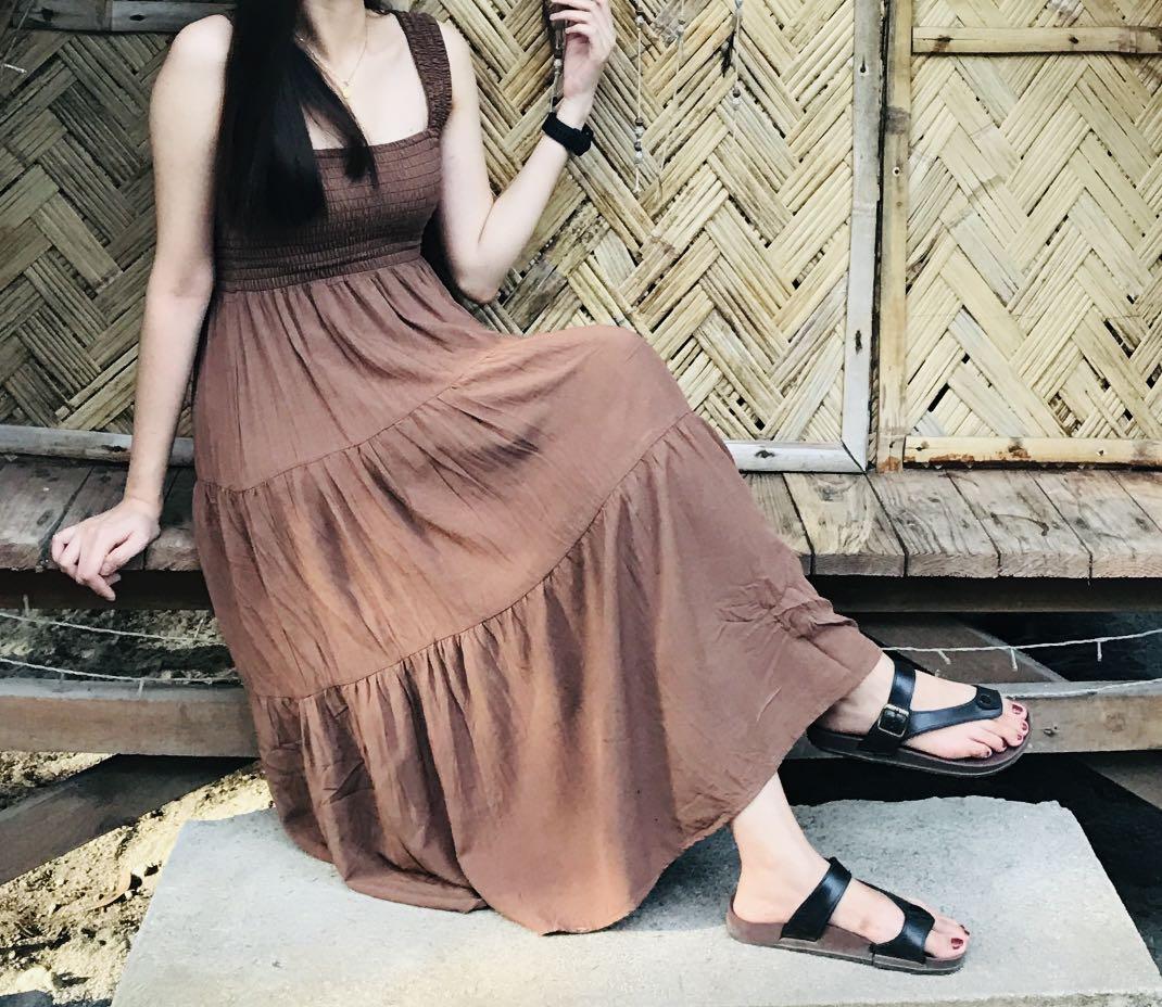 Maxi Garterized Dress, Women's Fashion, Dresses & Sets, Dresses on ...