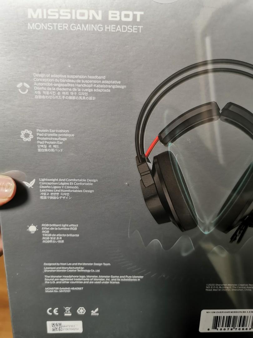 Gaming Headset Monster Mission Bot with microphone, Audio, Headphones ...