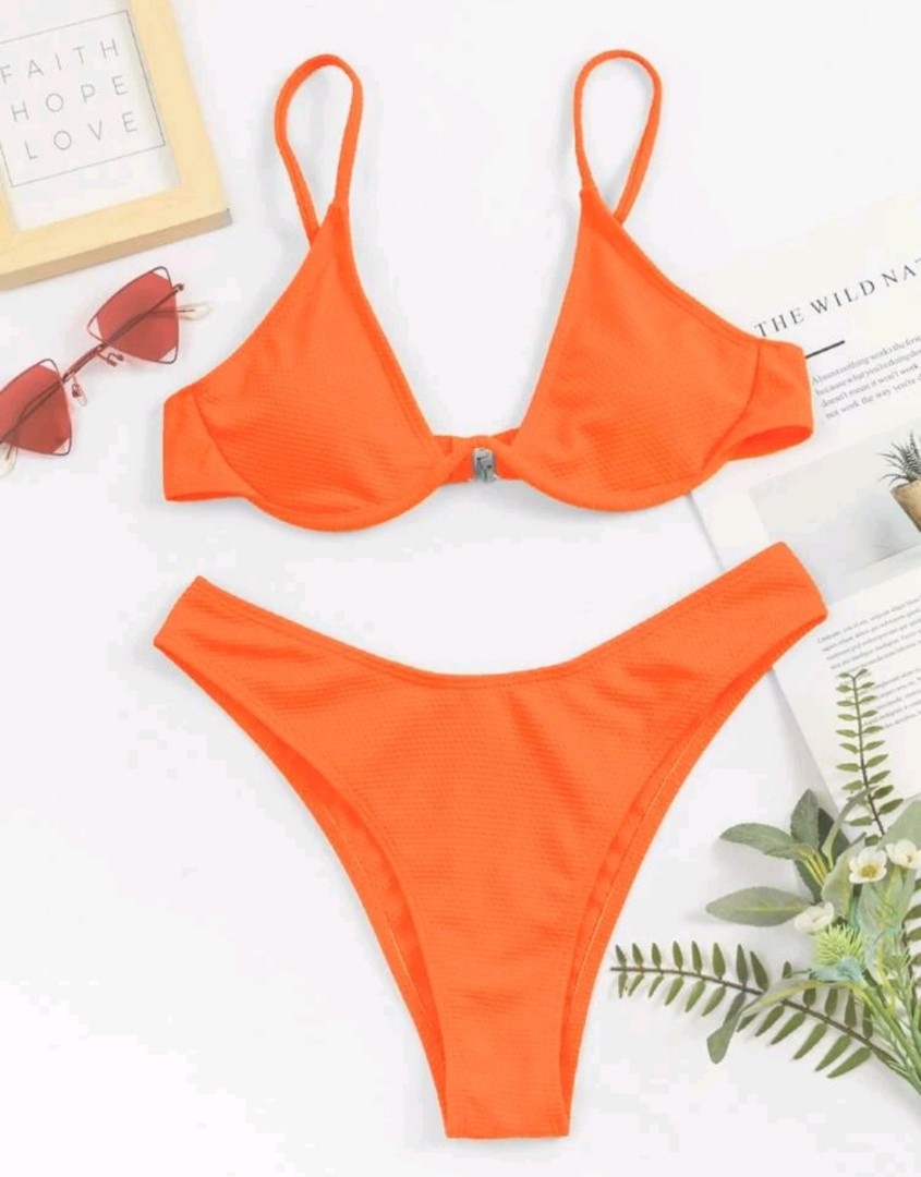 Orange bikini, Women's Fashion, Swimwear, Bikinis & Swimsuits on Carousell