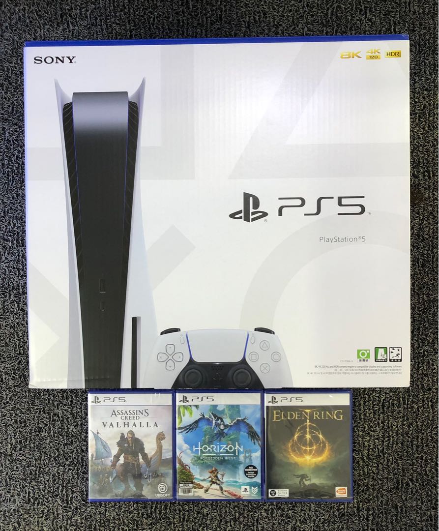PS5 Disc Version with 3 games, Video Gaming, Video Game Consoles ...