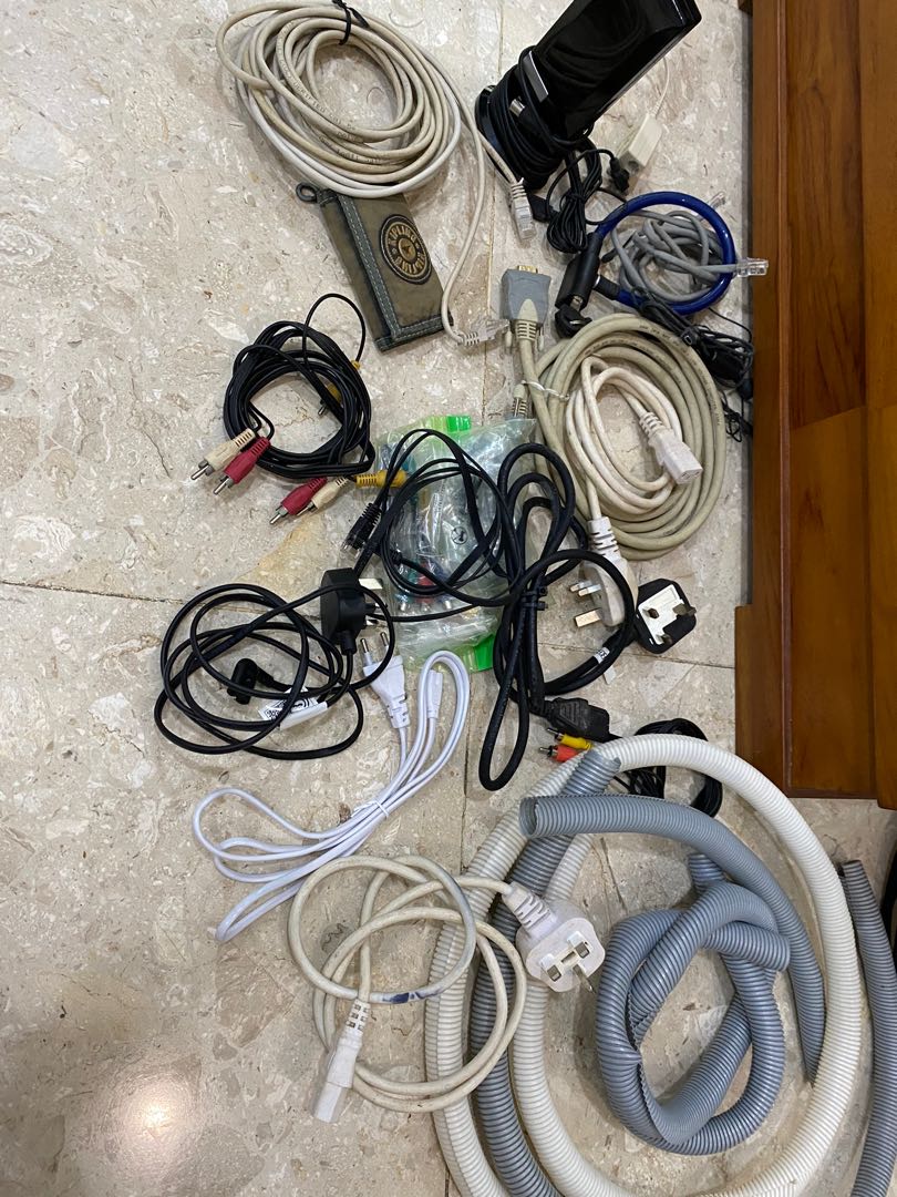 Random wires cables tv computer telephone cable case management, TV ...