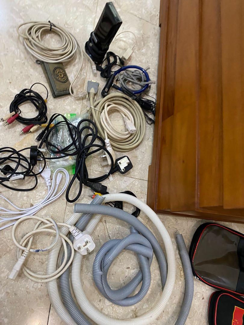 Random wires cables tv computer telephone cable case management, TV ...