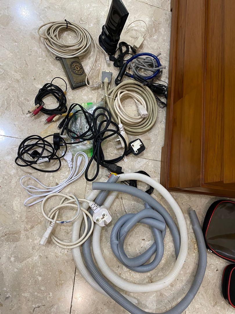 Random wires cables tv computer telephone cable case management, TV ...
