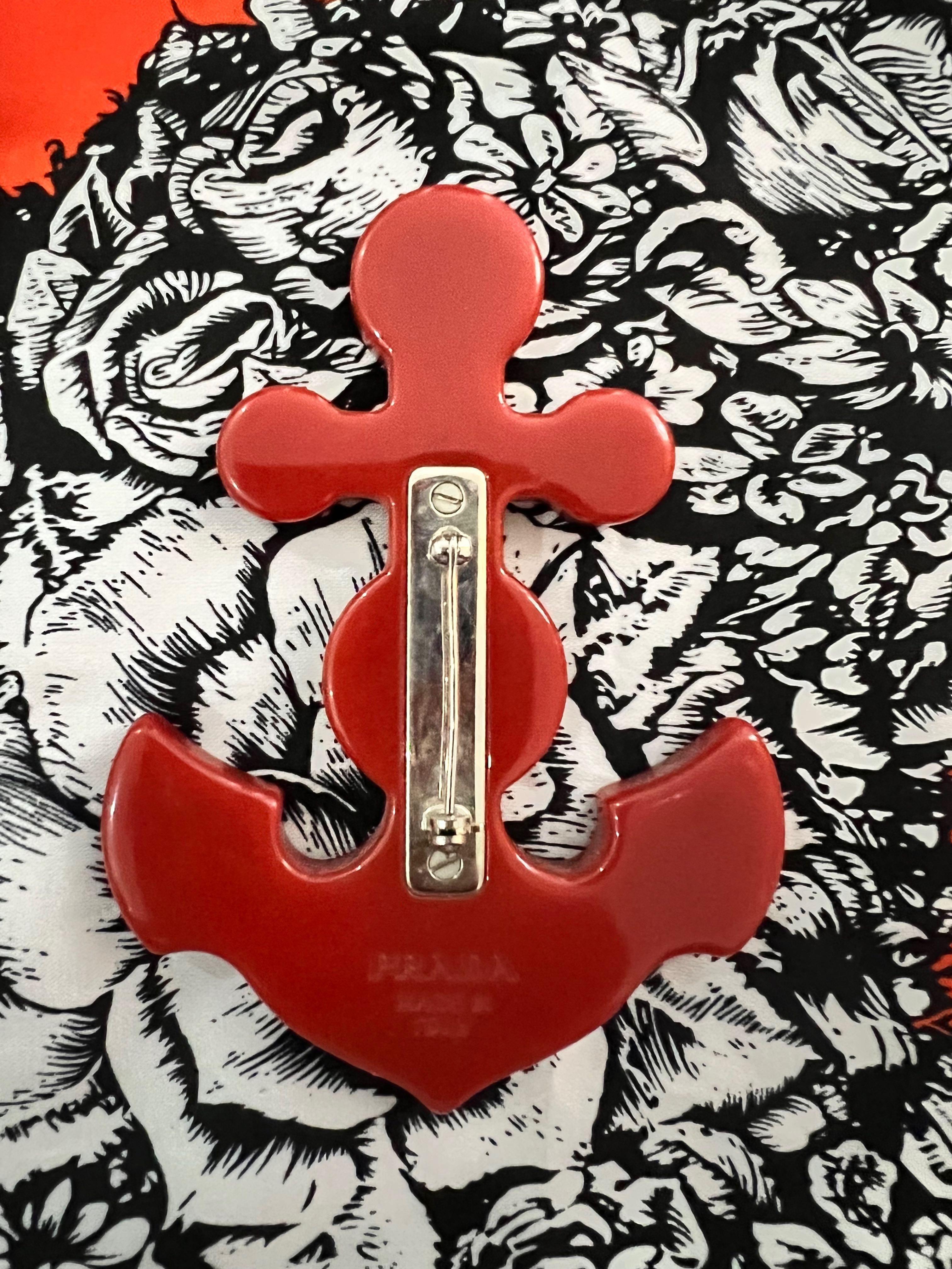 RARE AND COLLECTIBLE: Prada Resin Anchor Brooch, Women's Fashion ...