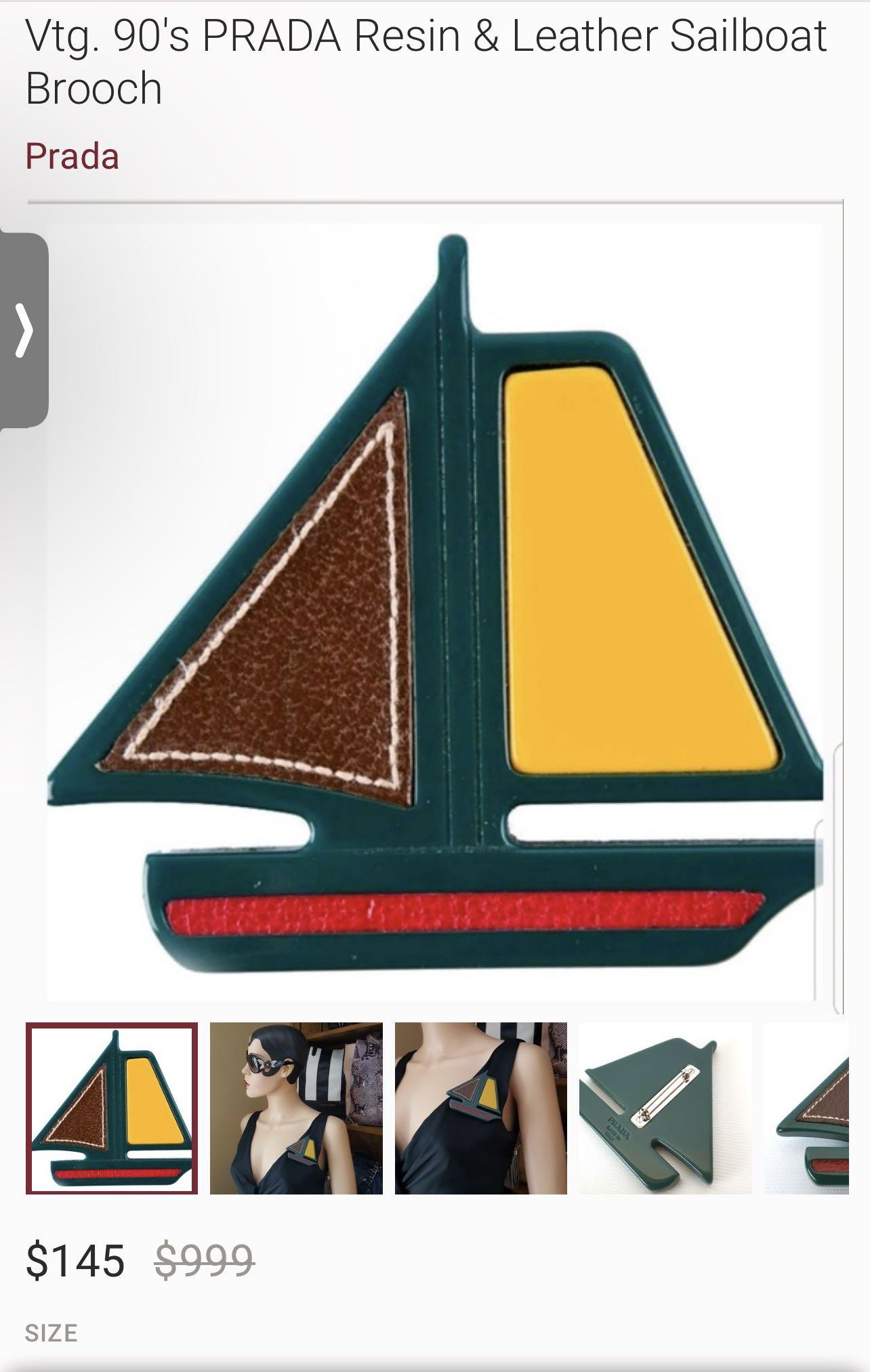 RARE AND COLLECTIBLE: Prada Resin Sailboat, Women's Fashion, Jewelry ...