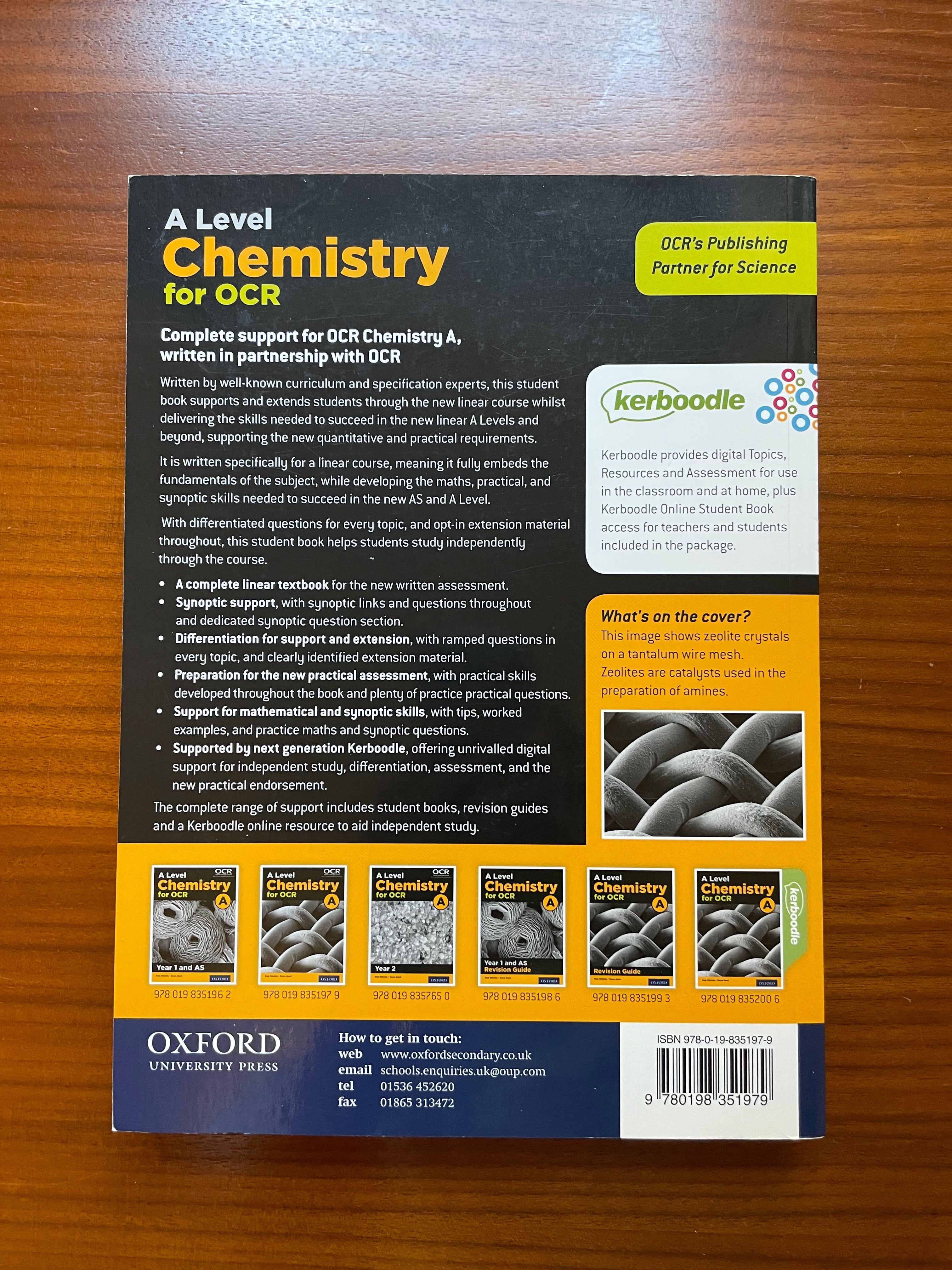 RRP $586 OCR A LEVEL CHEMISTRY TEXTBOOK, 興趣及遊戲, 書本 & 文具, 教科書 - Carousell