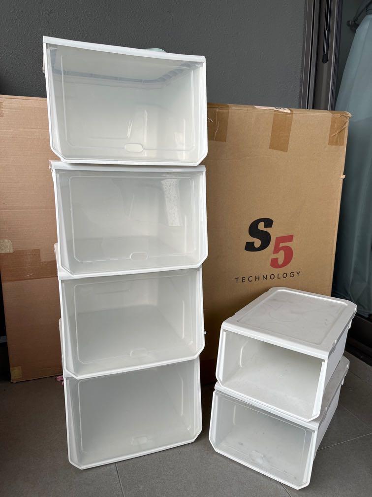 Stackable modular storage boxes, Furniture & Home Living, Home ...