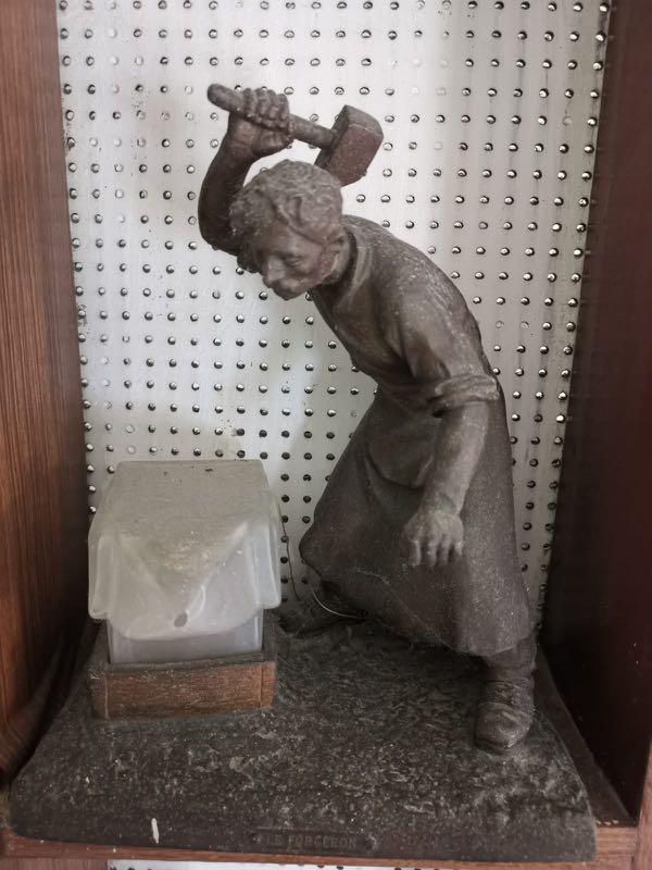 Statue decor with light anvil, Furniture & Home Living, Home Decor ...