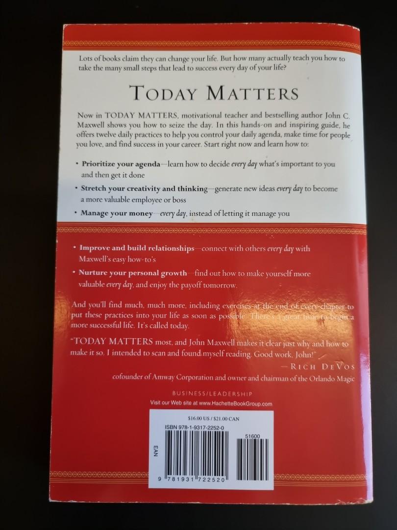 Today Matters - John C. Maxwell, Hobbies & Toys, Books & Magazines ...
