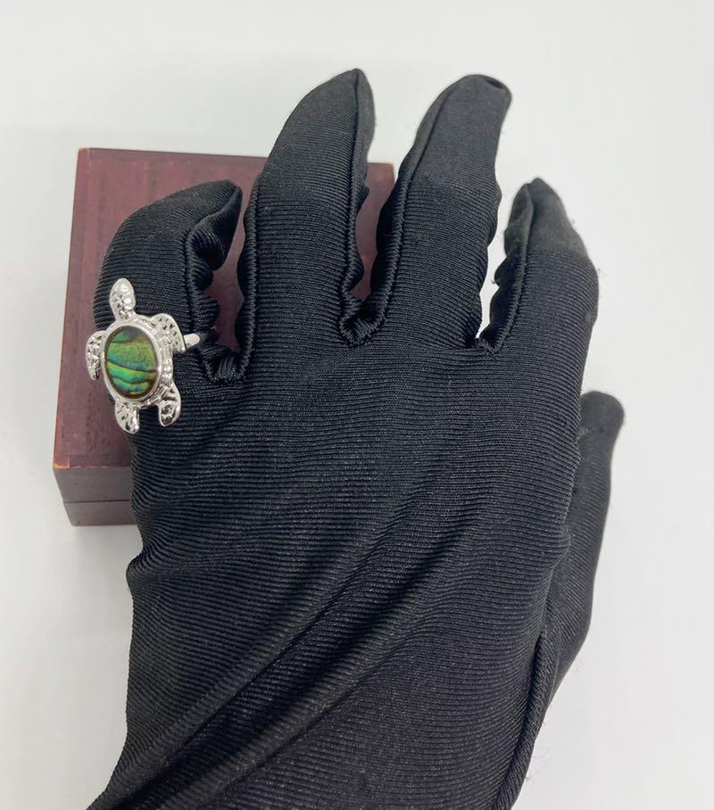 Turtle Abalone Shell Inlay Ring, Women's Fashion, Jewelry & Organizers ...