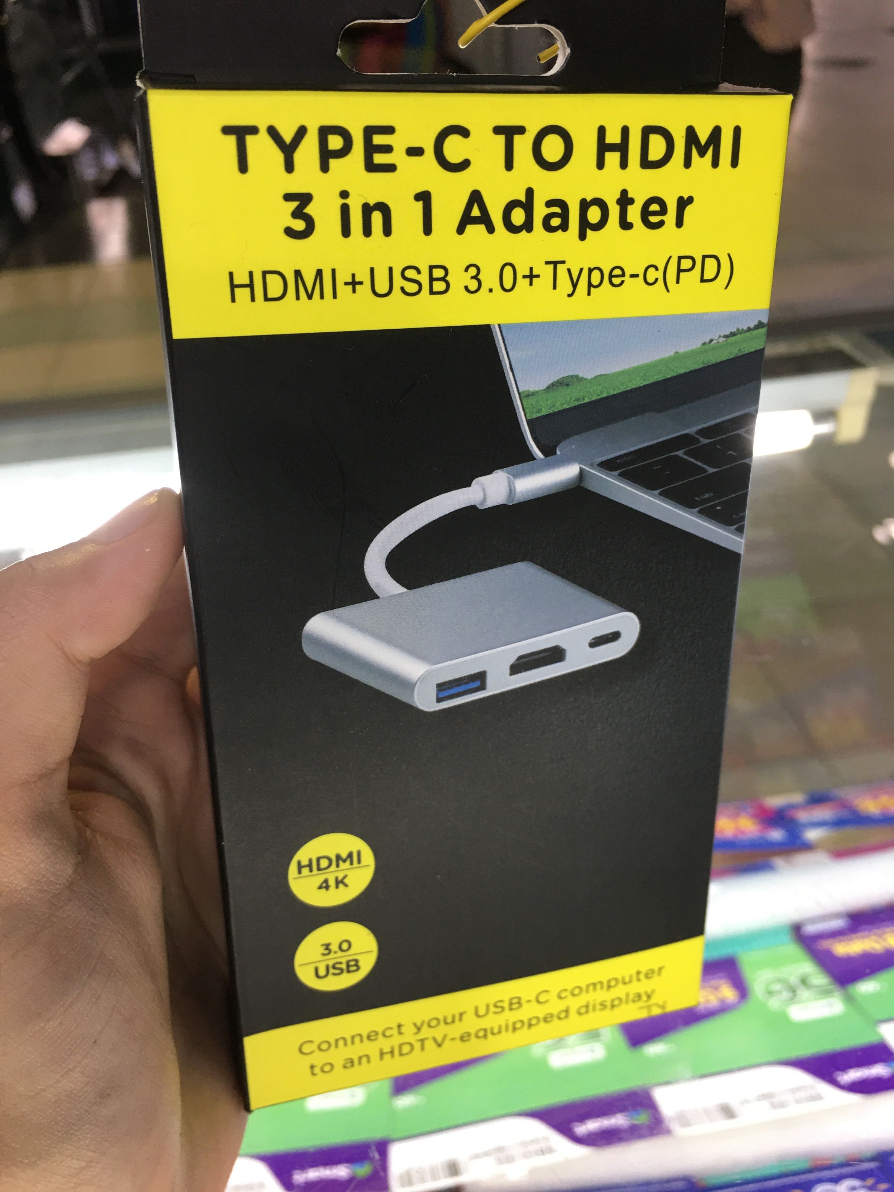 Type C to HDMI 3n1 adapter, Computers & Tech, Parts & Accessories ...