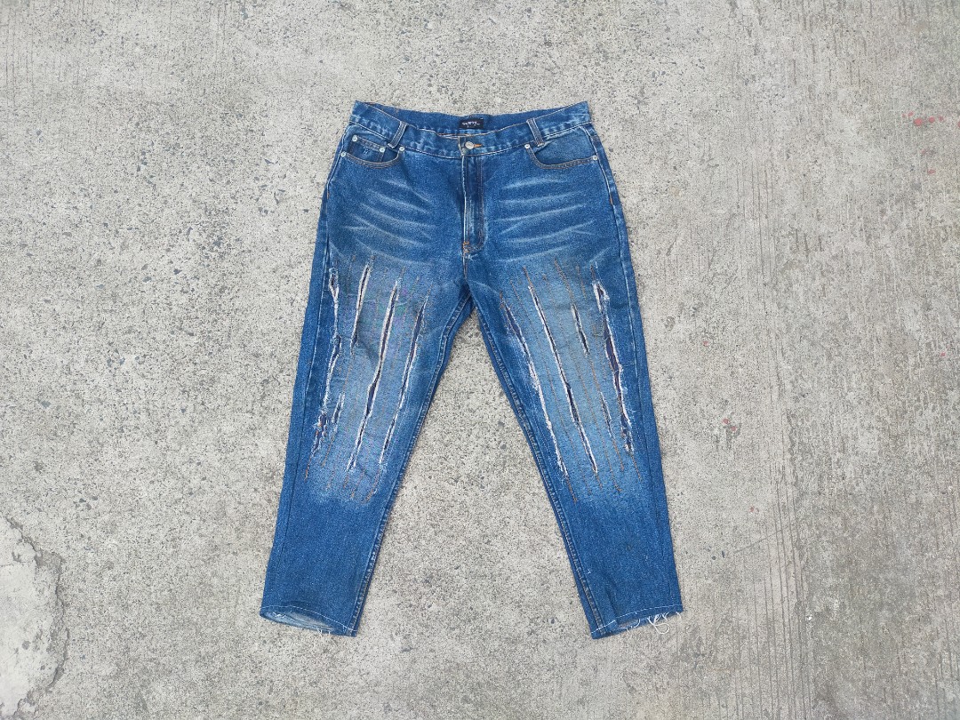 Vintage guess vertical ripped design jeans, Men's Fashion, Bottoms ...