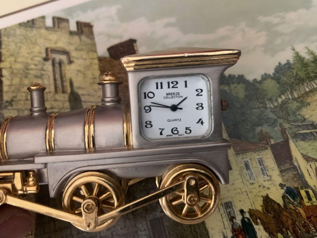 Vintage Train Engine Desk Clock Novelty Locomotive Collectible England ...