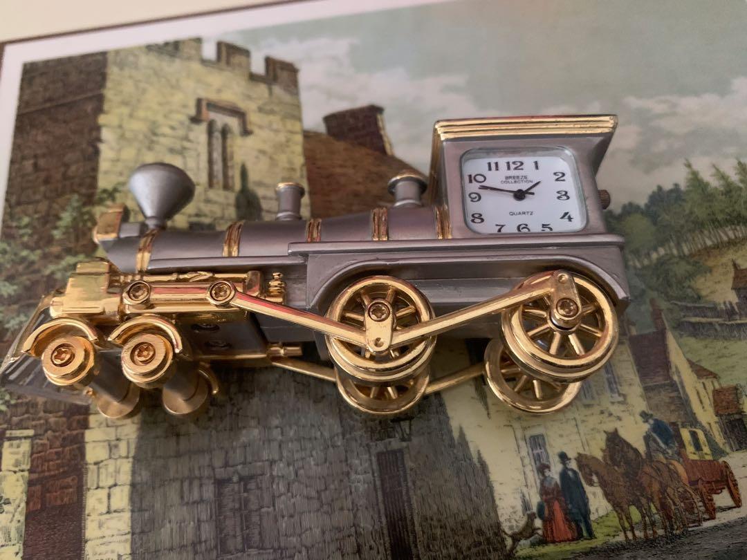 Vintage Train Engine Desk Clock Novelty Locomotive Collectible England ...