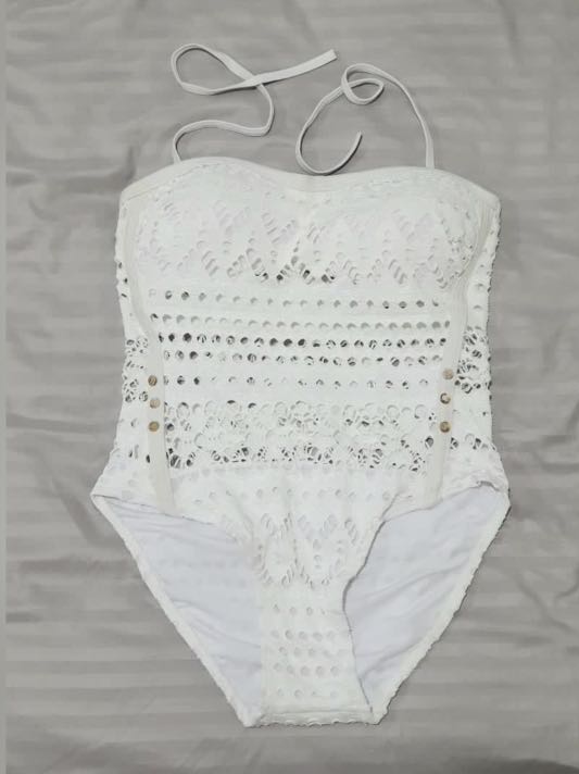 White One Piece Swimsuit, Women's Fashion, Swimwear, Bikinis ...