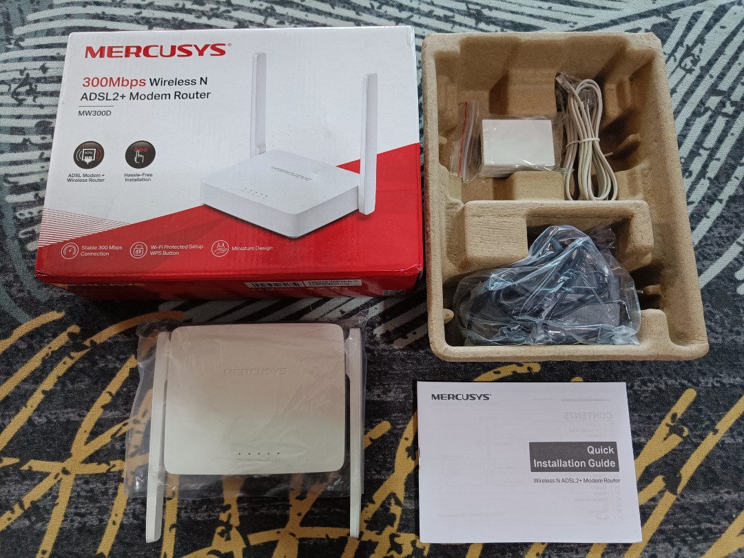 Wifi/Modem Router Mercusys MW300D, Computers & Tech, Parts ...