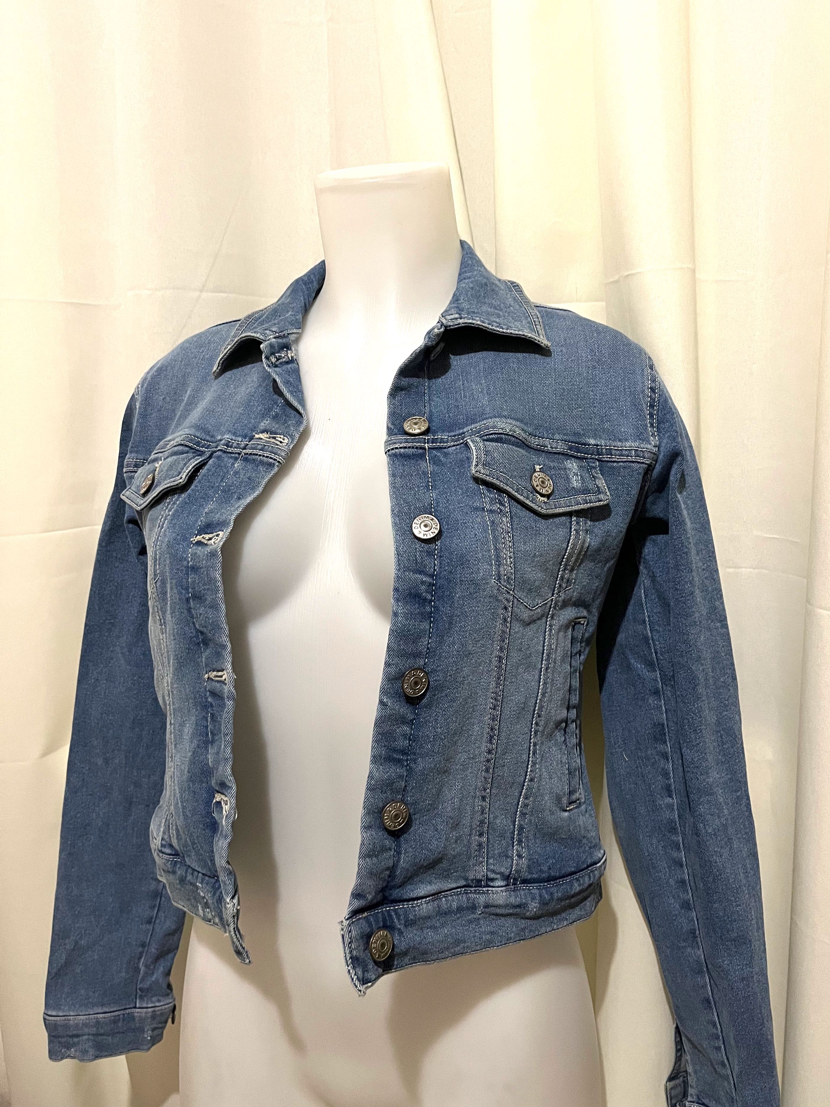 Zara - Semi Cropped Denim Jacket, Women's Fashion, Coats, Jackets and ...