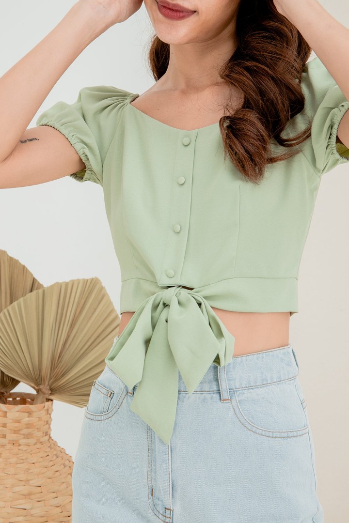 ZORAN TIE TOP PEAR (SSD), Women's Fashion, Tops, Blouses on Carousell