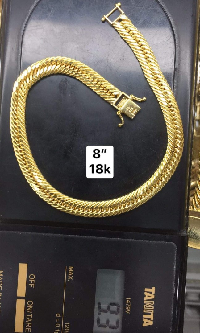 18K Saudi Gold triple lock bracelet, Women's Fashion, Jewelry ...