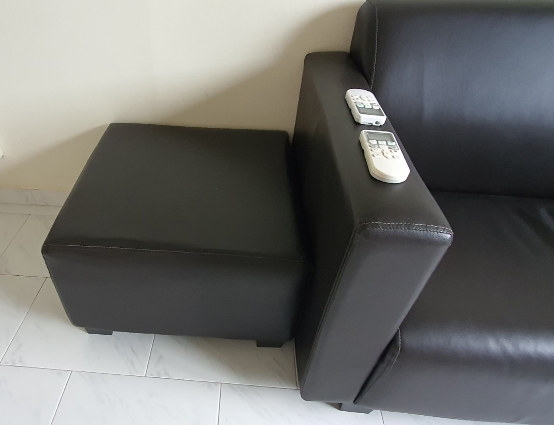 2+1 PVC sofa, Furniture & Home Living, Furniture, Sofas on Carousell