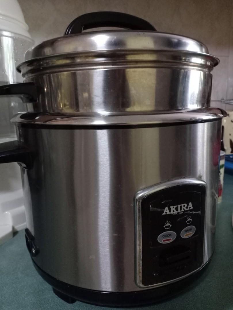 Akira Multipurpose Electric Rice Cooker with Steam Tray (1.8L), TV ...