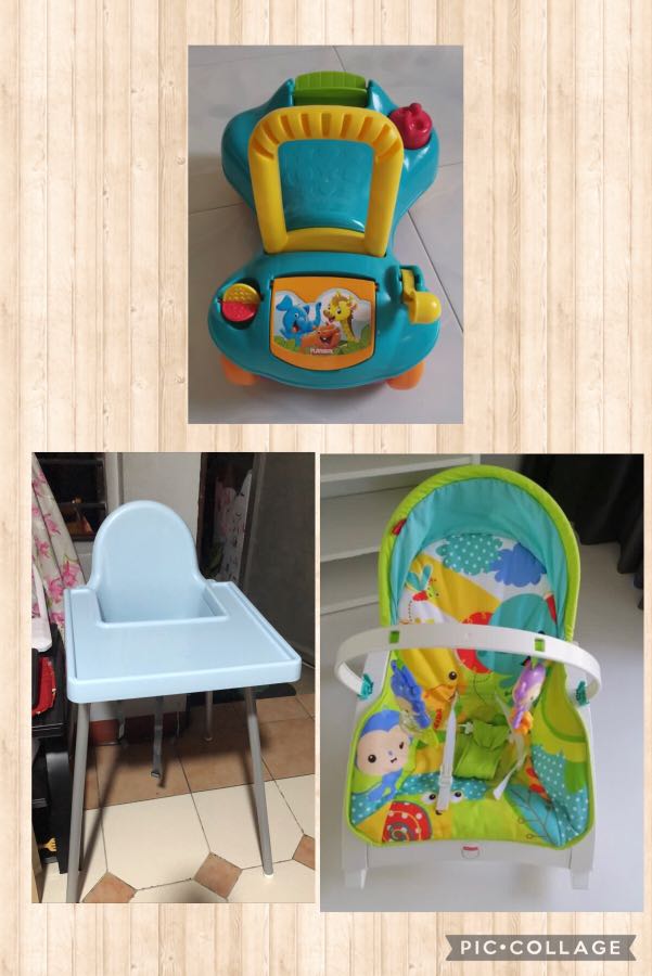Bundle of fisher price Baby Rocker, Ikea High Chair and playskool Step ...