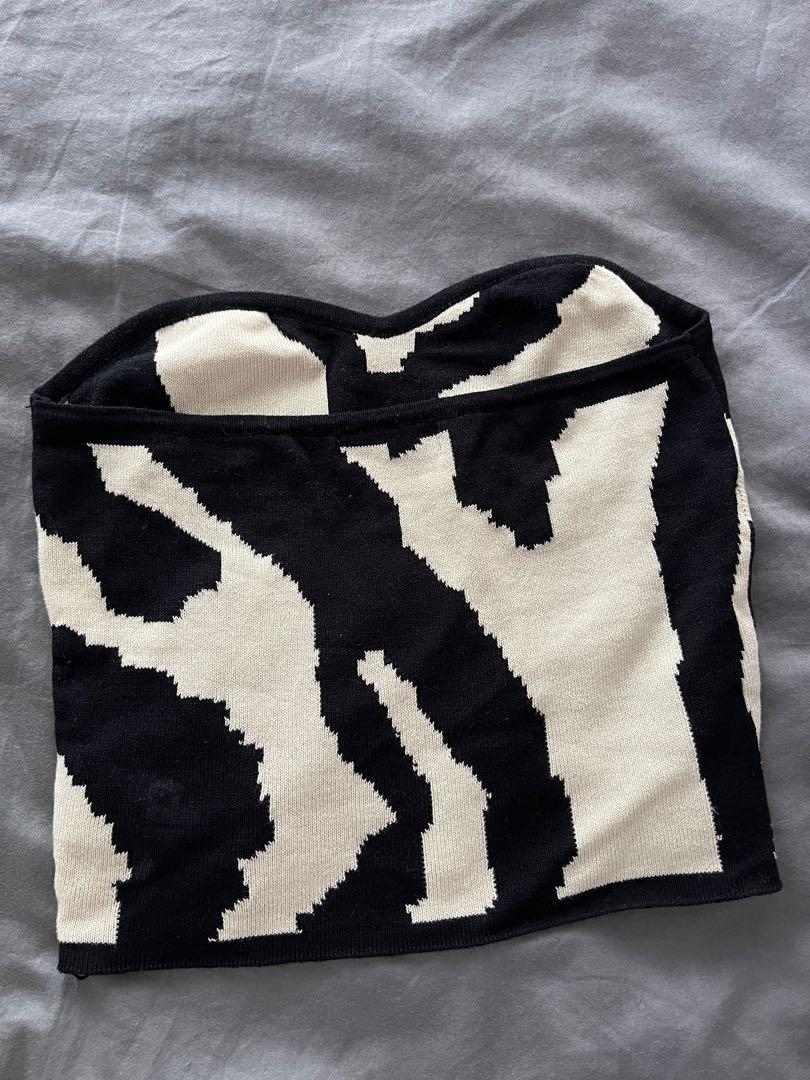 cow print tube top, Women's Fashion, Tops, Sleeveless on Carousell
