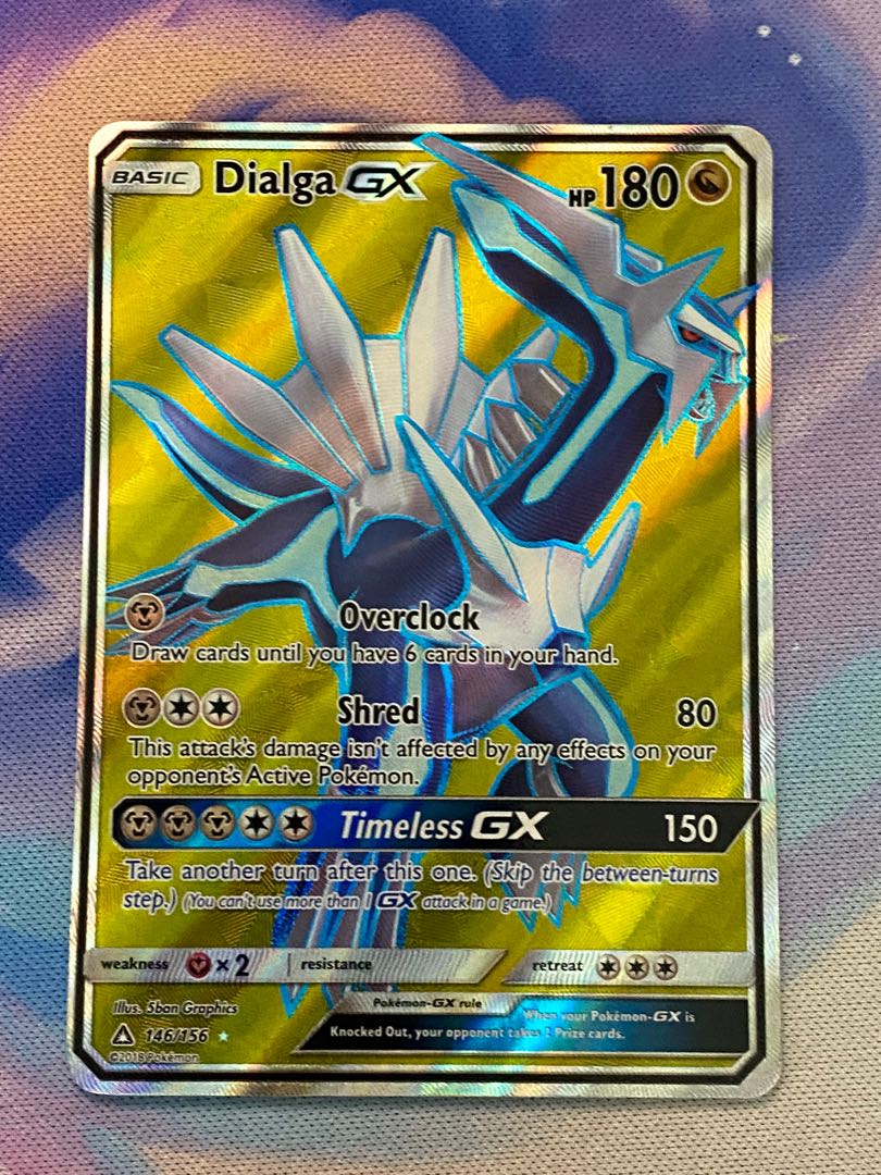 Dialga GX 146/156 Full Art Ultra Prism Pokémon Card, Hobbies & Toys ...
