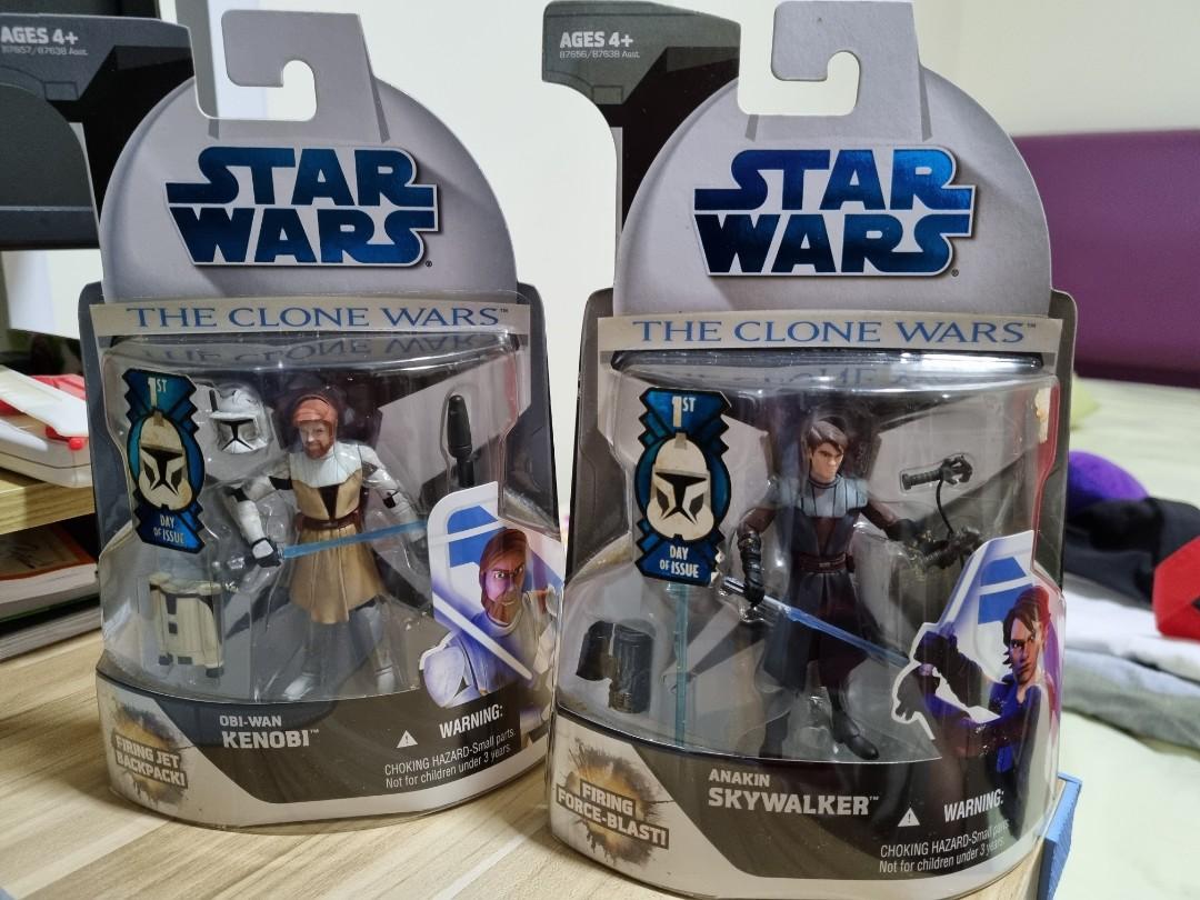 Hasbro Star Wars Clone wars 3.75inch Anakin Skywalker and Obi Wan ...