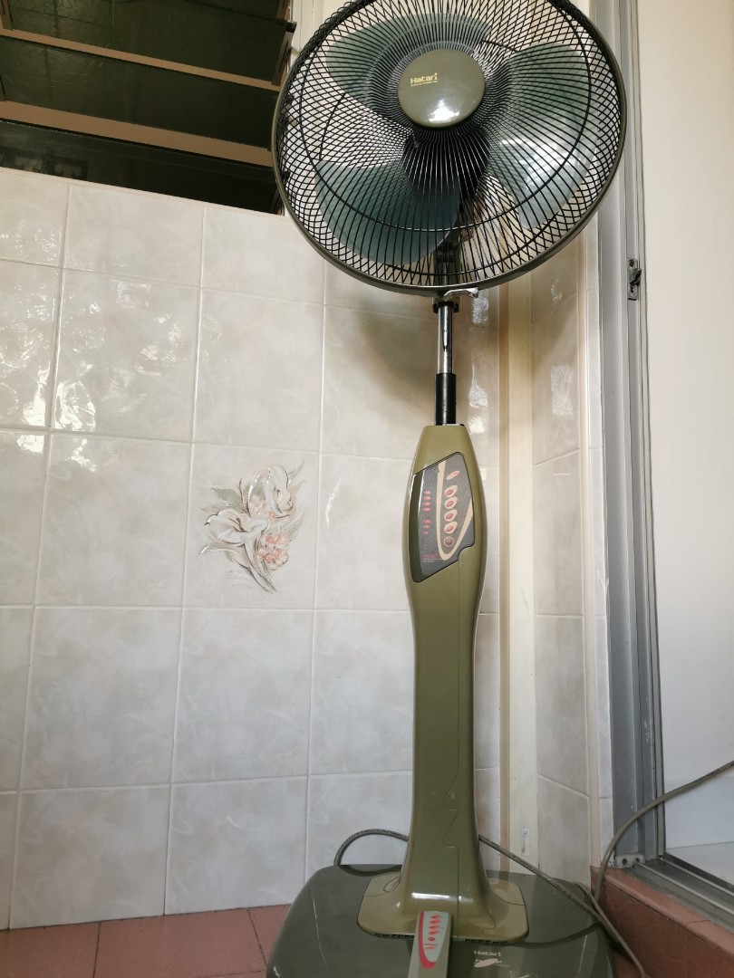 Hatari FL999 remote control standing fan, Furniture & Home Living ...