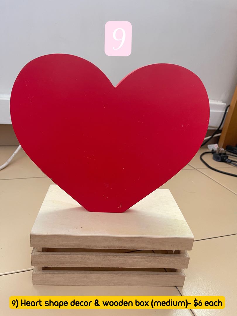 Heart shape decor & wooden crates, Hobbies & Toys, Stationery & Craft ...