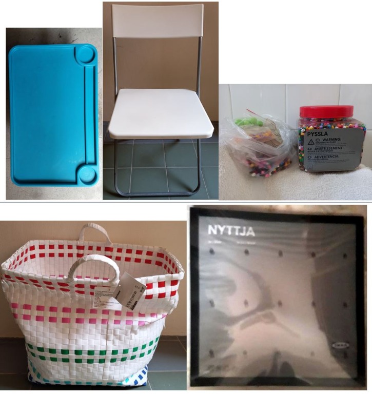 Ikea PYSSLA beads Foldable Breakfast Table Top Tray Spana Bag Foldable ...