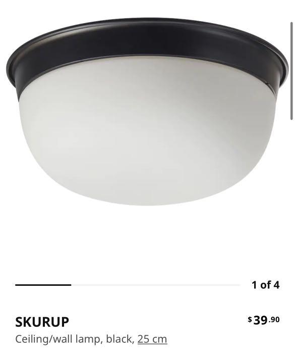 IKEA SKURUP Ceiling/wall lamp, Furniture & Home Living, Lighting & Fans ...