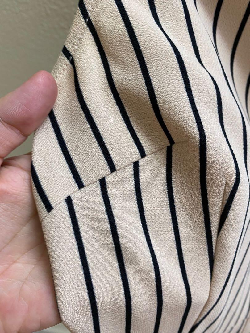 Japan fashion brand Snidel stripe no sleeves beige dress one piece size M, Women's Fashion ...