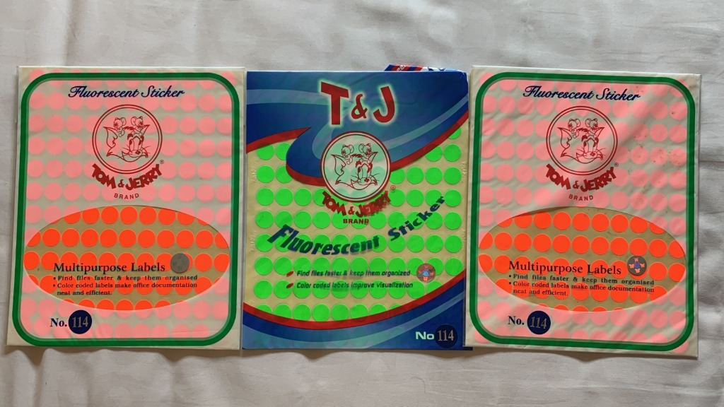 Label/Sticker/Stiker Bulat T&J #114/Self Adhesive Fluorescent Label ...