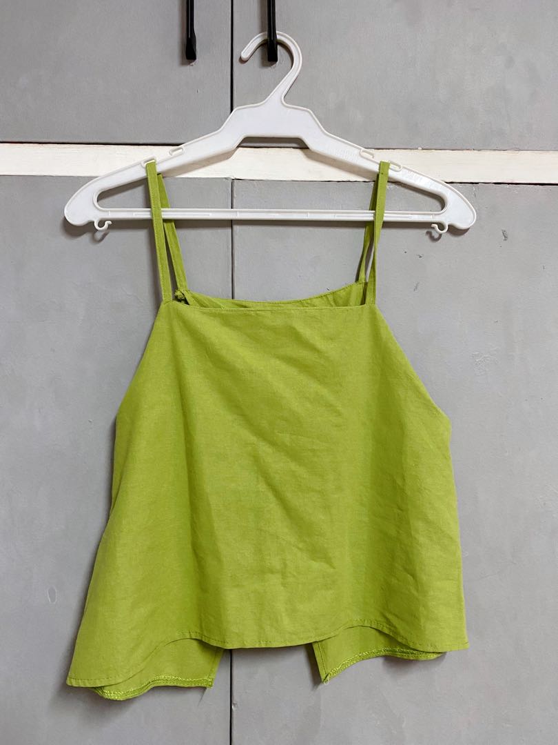 Linen Cafe Delia Linen String Top, Women's Fashion, Tops, Sleeveless on ...