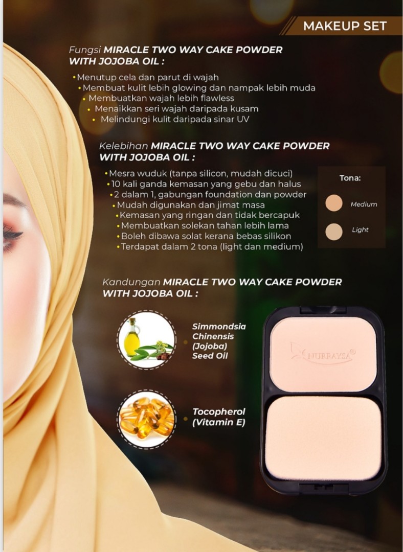 Miracle Two-way cake powder with Jojoba Oil, Announcements on Carousell