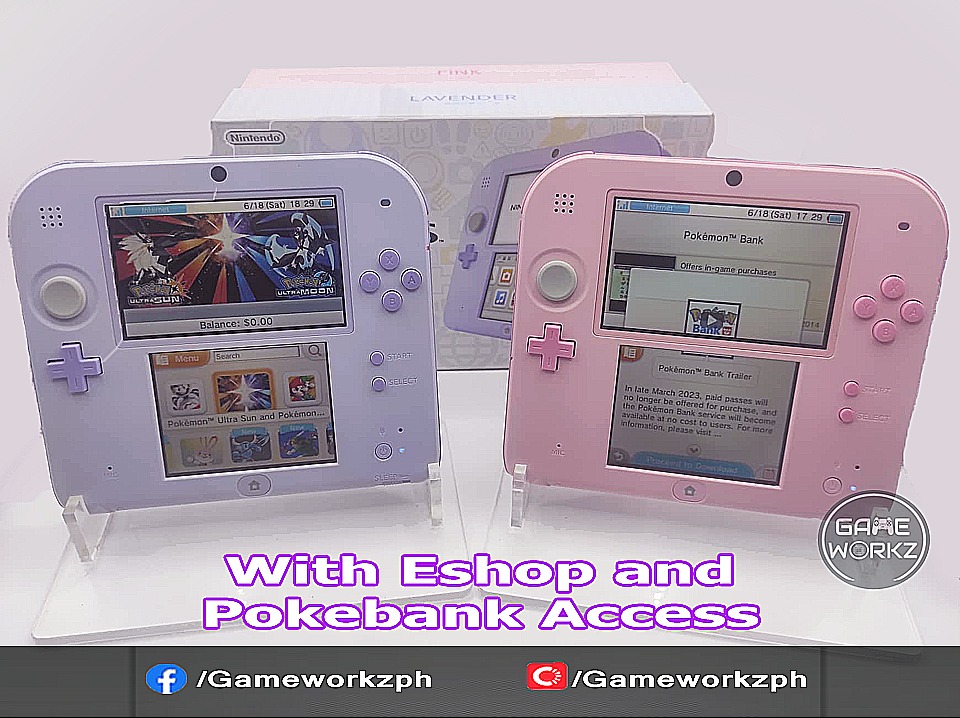 Nintendo 2DS Pink and Nintendo 2DS Lavender (Japan Exclusive Variants ...