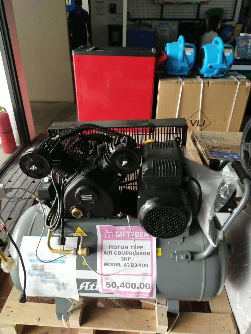piston type air compressor 3hp model ATB3-100, Commercial & Industrial ...