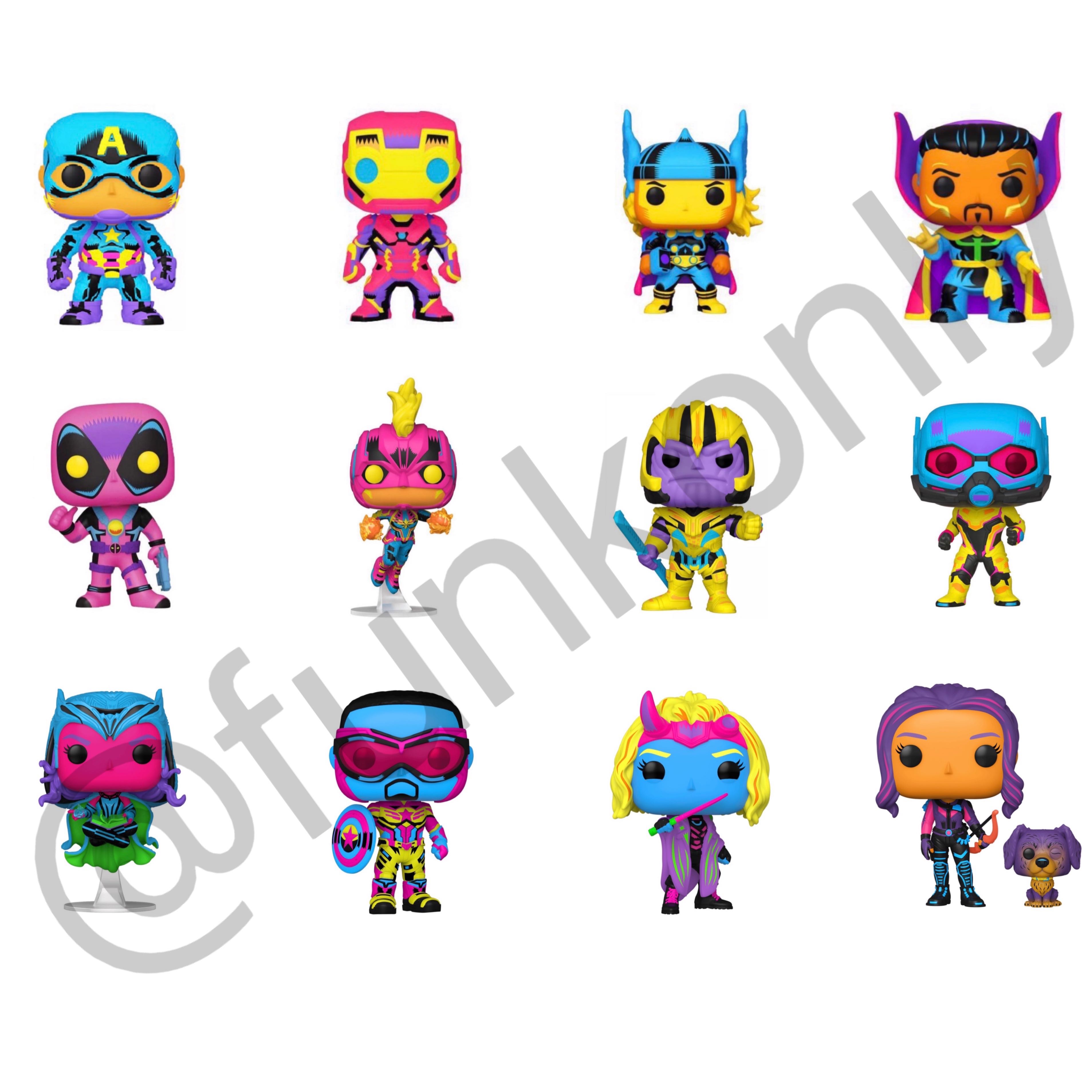 [PO] Marvel Blacklight Pop! Vinyl Figure: Captain America/Iron Man/Thor ...