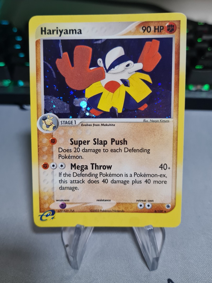 Pokemon - Hariyama Holo Rare Card (Ruby & Sapphire), Hobbies & Toys, Toys & Games on Carousell
