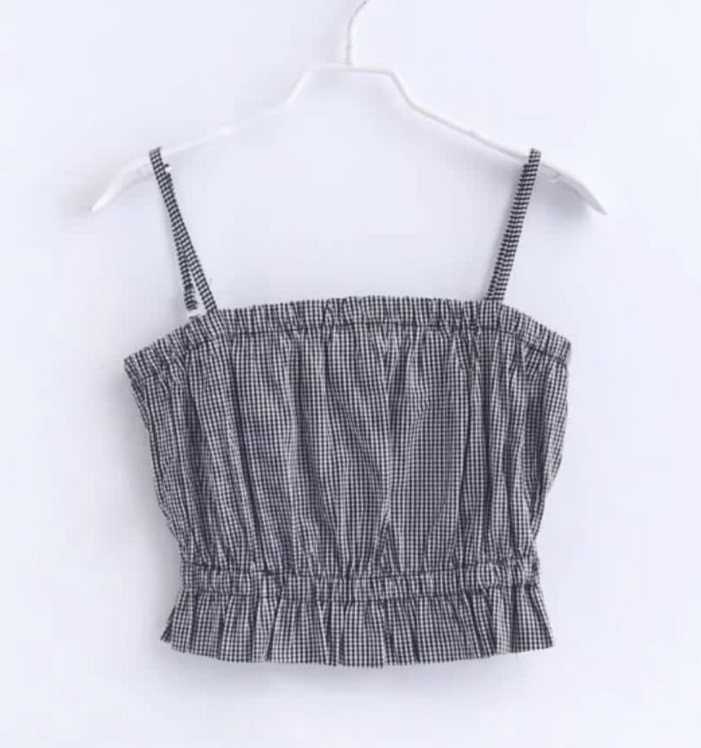 puff scrunched top, Women's Fashion, Tops, Sleeveless on Carousell