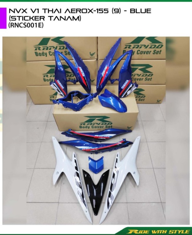 Rapido Cover Set Coverset AEROX155 NVX155 V1 NVX V1 AEROX V1 Colour ...