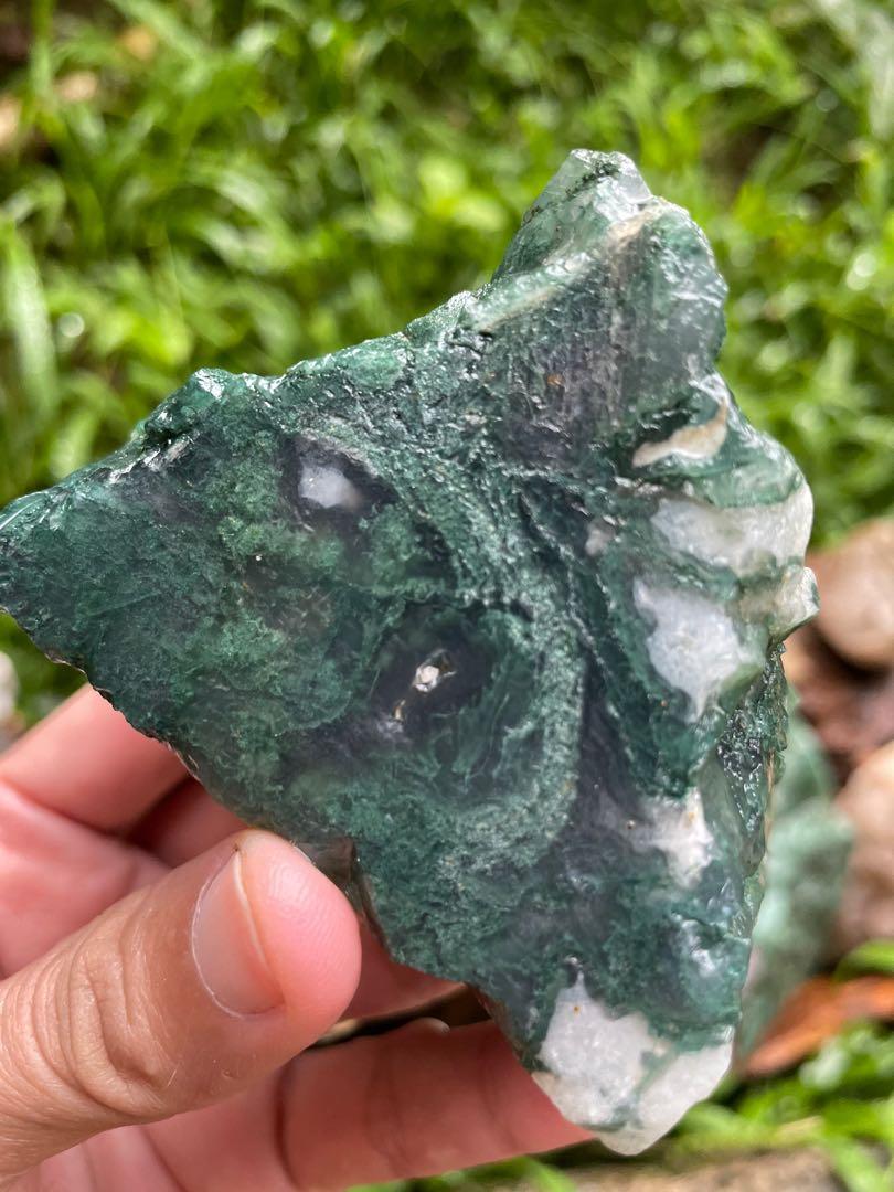 Raw moss agate, Furniture & Home Living, Home Decor, Other Home Decor ...