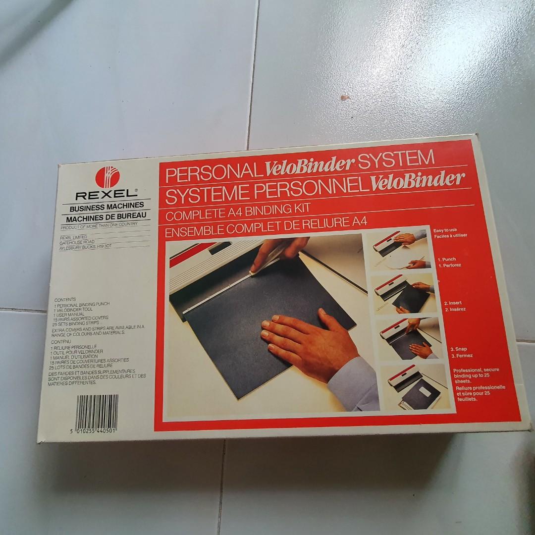 REXEL Brand. PERSONAL VeloBinder SYSTEM. COMPLETE A4 BINDING KIT ...